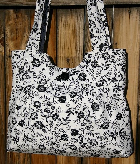 Black And White Floral 3 Piece Purse Set With Matching Wallet And ...